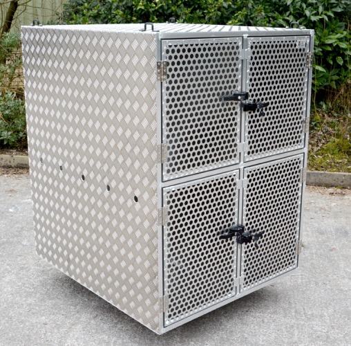 Dog Crate divided into 4 | Dog Boxes | Boxes | N & J Aluminium Linings Ltd